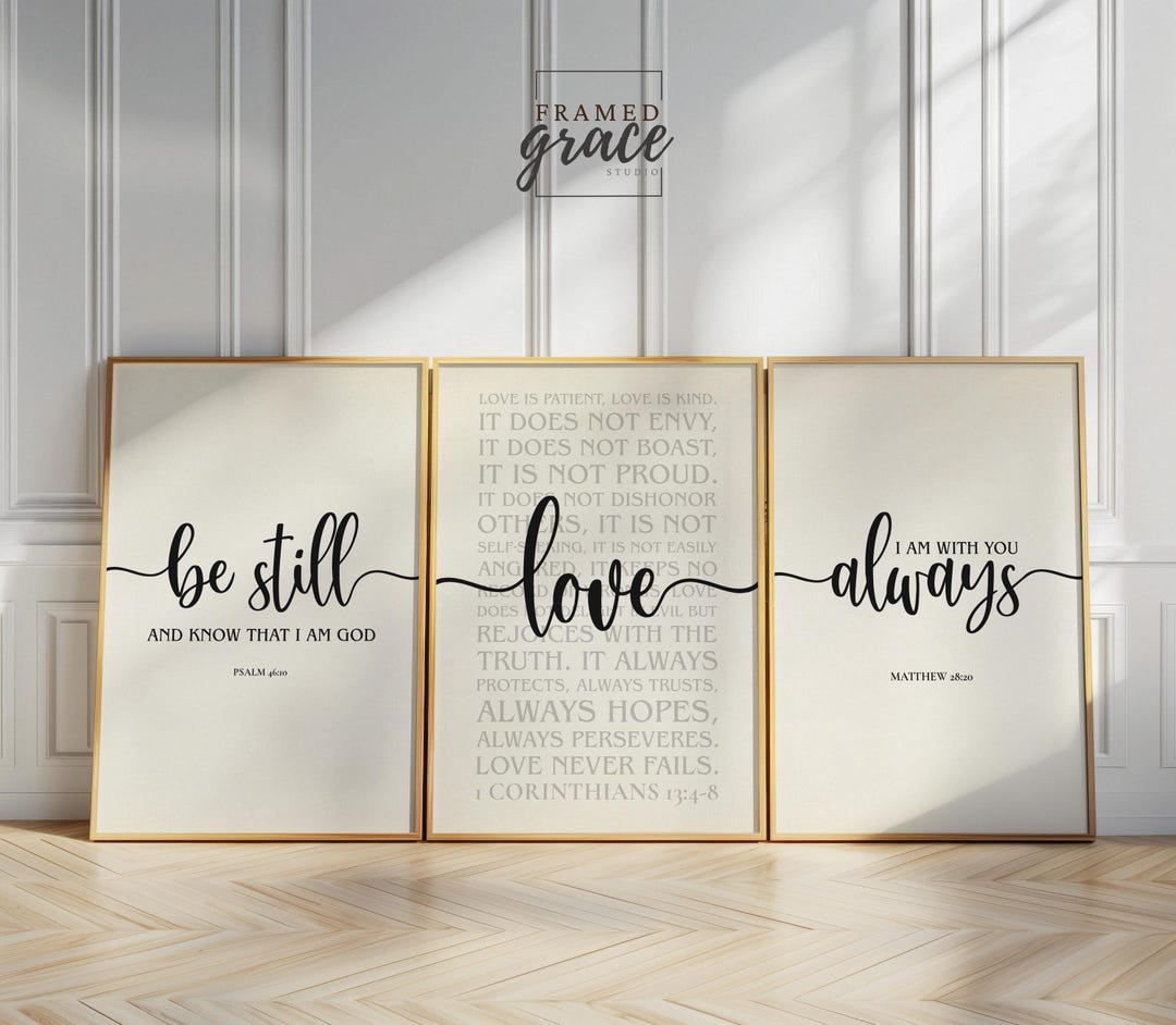 Bible Verse Decor, Set of 3 Christian Wall Art, Scripture Prints, Gift ...