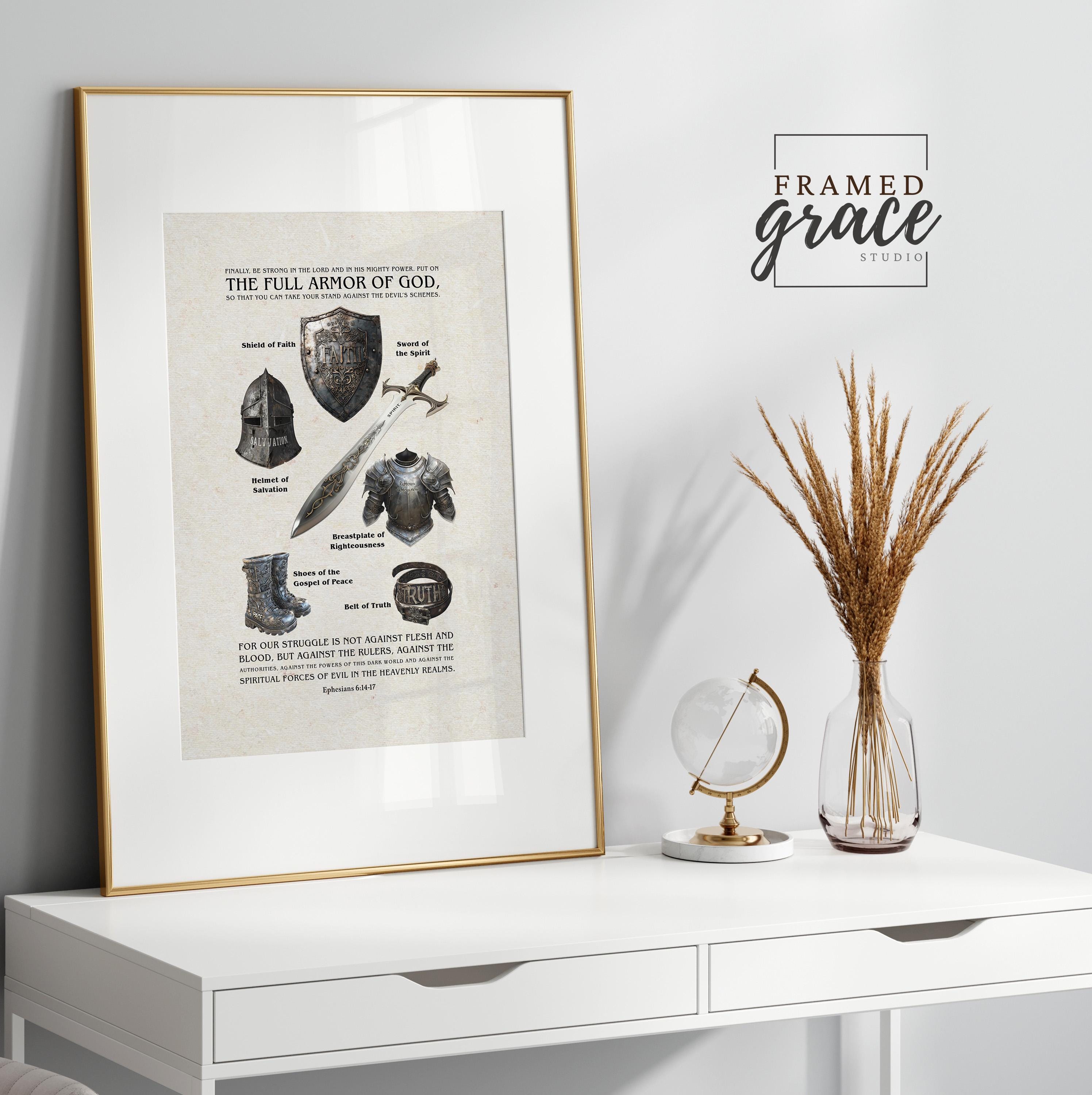 The Full Armor of God Christian Poster, Printable Wall Art, Ephesians 6 ...