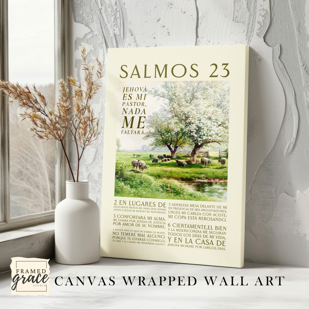 Spanish Psalm 23 Canvas Wall Art, Salmos 23 Christian Scripture Print ...