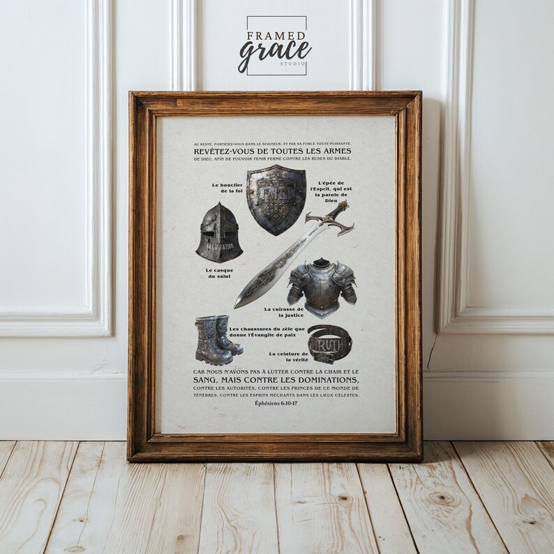 French Armor of God Scripture Wall Art French Bible Verse, Printable ...