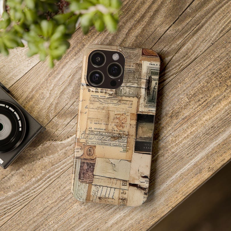 Vintage Tickets Collage Slim Case, Paper Tickets Art Phone Cover ...