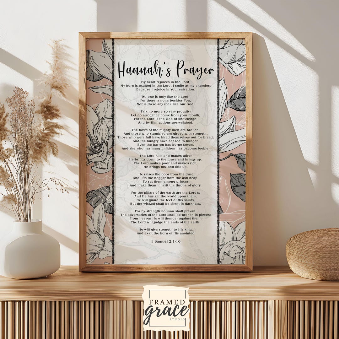 Hannah's Prayer 1 Samuel 2 Bible Verse Wall Art, Scripture Decor ...