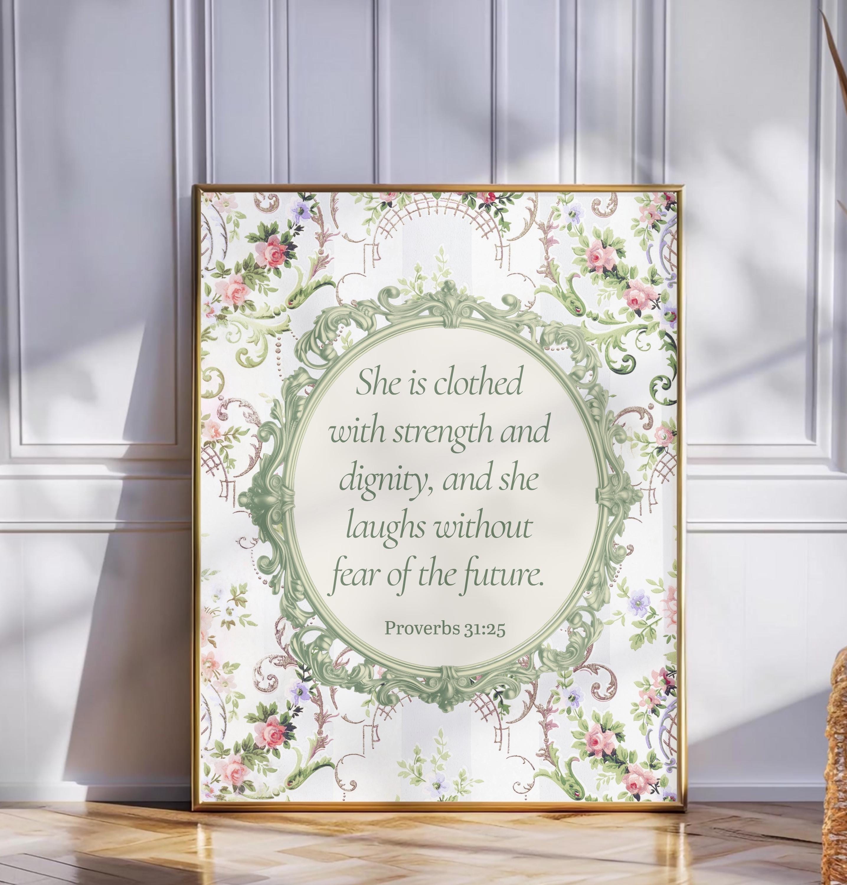 Christian Gallery Wall Art Set: Vintage Proverbs 31 Bible Verse ...