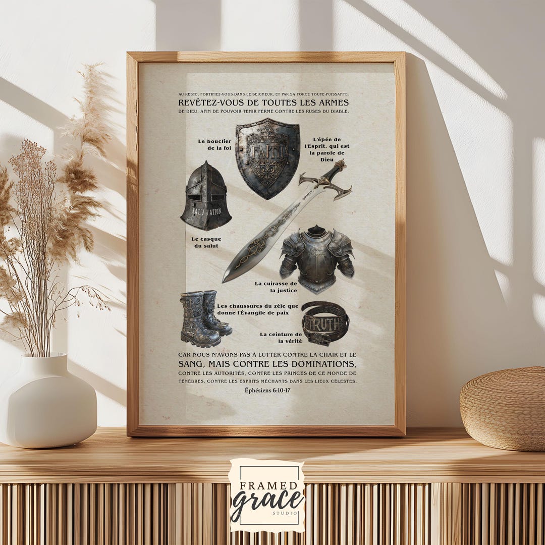 French Armor of God Scripture Wall Art French Bible Verse, Printable ...