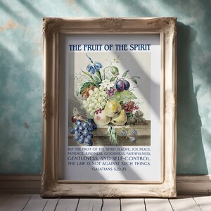 Vintage Fruit of the Spirit Poster, Printable Wall Art, Digital ...