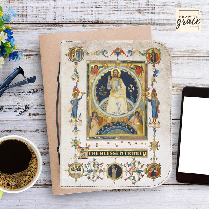 The Blessed Trinity Bible Cover, Bible Verse Book Cover Christian Bible ...