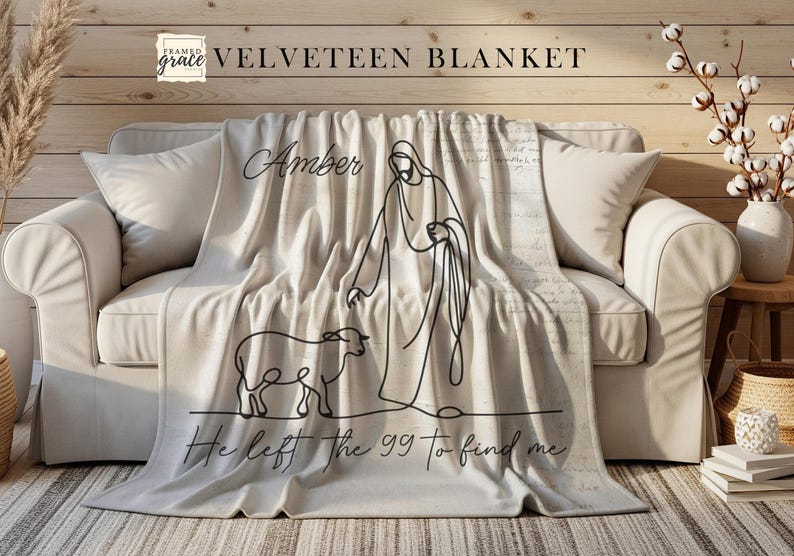 Personalized He Left the 99 Blanket, Custom Christian Sherpa or ...