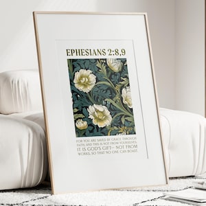Vintage Ephesians 2 Christian Poster, Printable Wall Art, Digital ...
