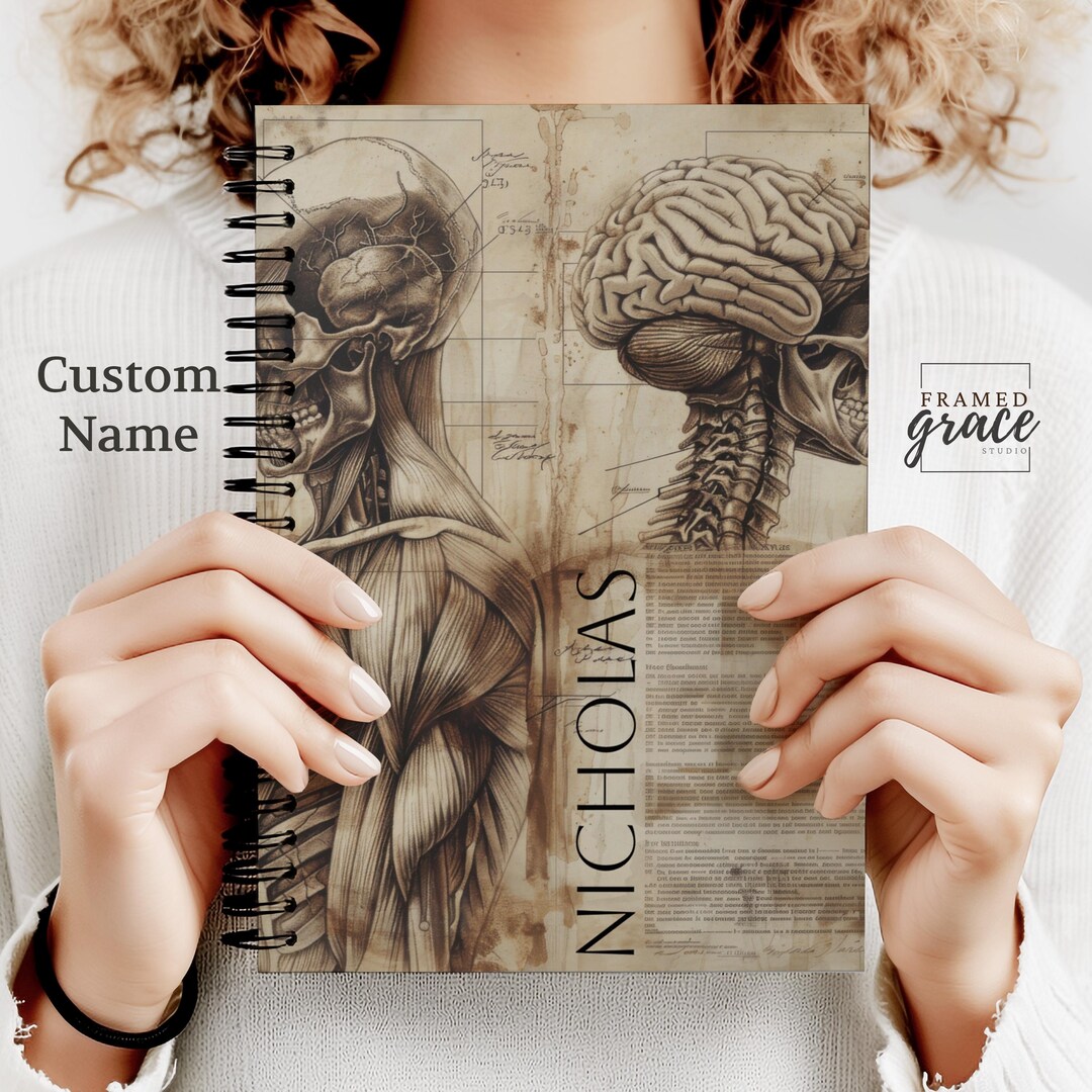 Custom Anatomy Spiral Notebook, Personalized Medical Journal, Human ...
