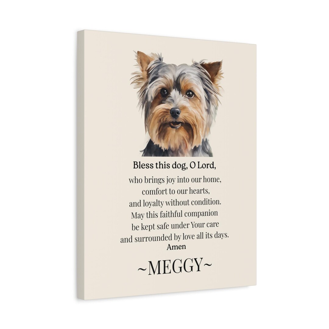 Personalized Dog Prayer Canvas, Christian Pet Blessing Wall Art, Dog ...