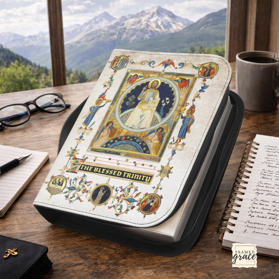 The Blessed Trinity Bible Cover, Bible Verse Book Cover Christian Bible ...