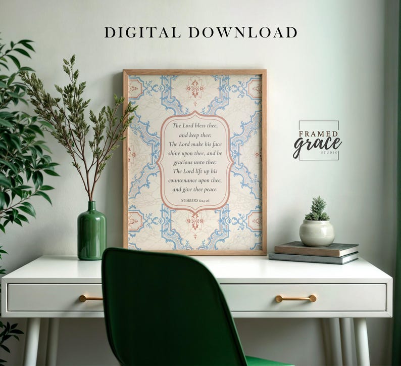 The Lord Bless You and Keep You Wall Art Print, Lords Blessing, Cottage ...