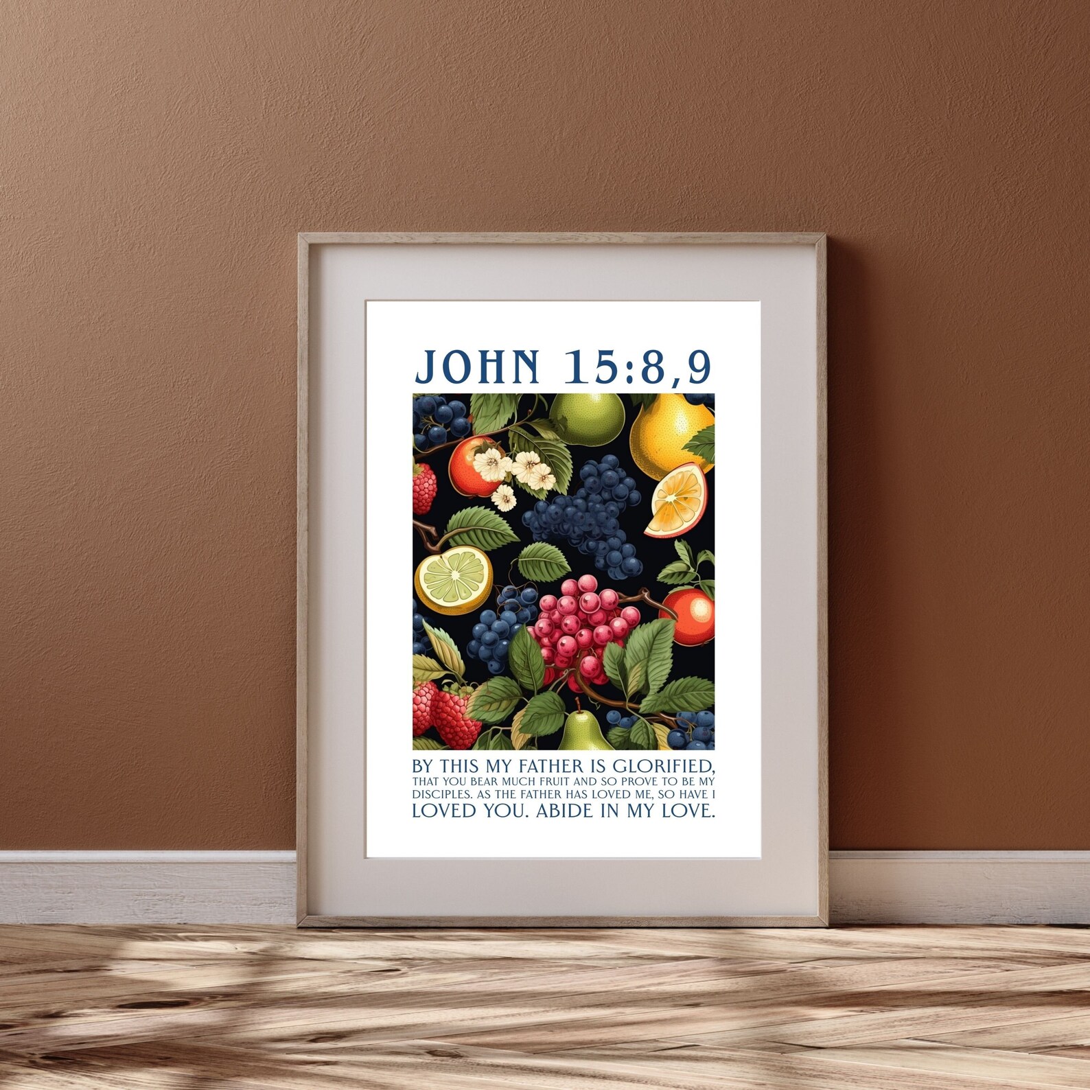 Vintage Fruit JOHN 15 Christian Poster, Printable Wall Art, Digital ...