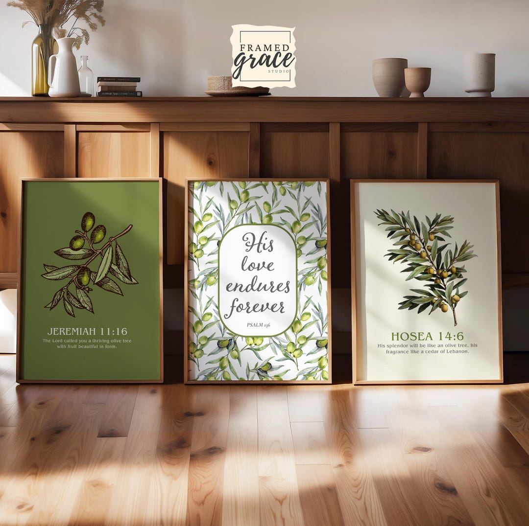 Olive Branch Christian Wall Art Trio: Psalm 136 Scripture Print ...