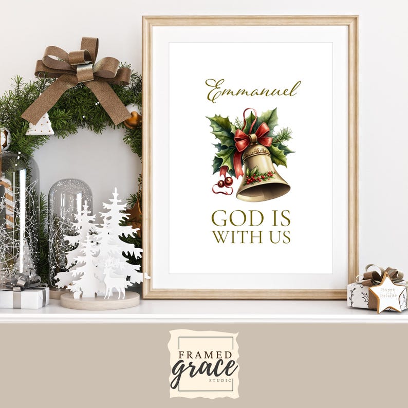 Christian Christmas Prints, Emmanuel God is With Us Gallery Wall Set ...