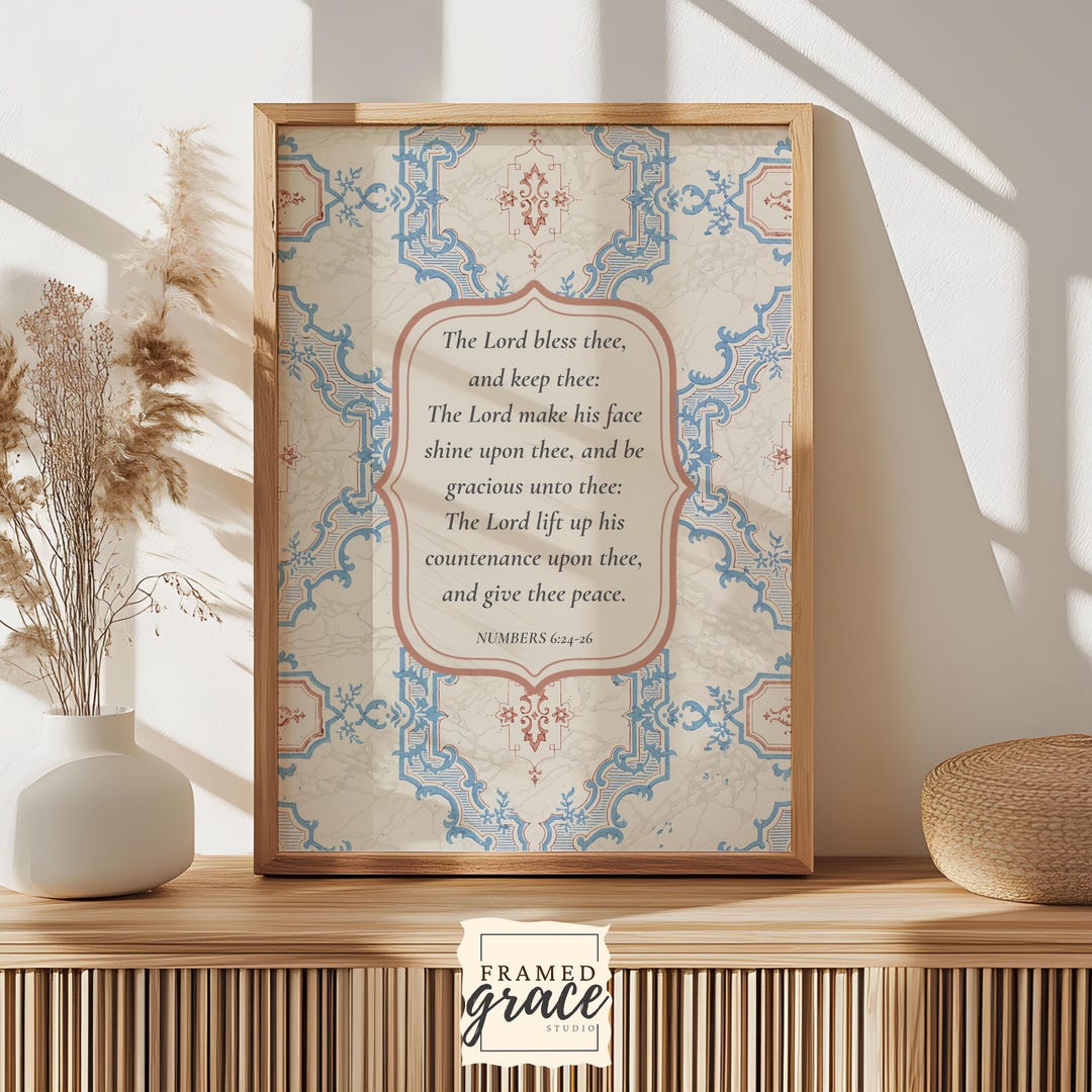 The Lord Bless You and Keep You Wall Art Print, Lords Blessing, Cottage ...