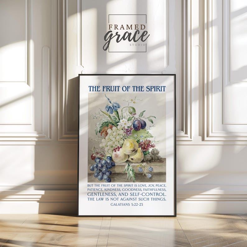 Vintage Fruit of the Spirit Poster, Printable Wall Art, Digital ...