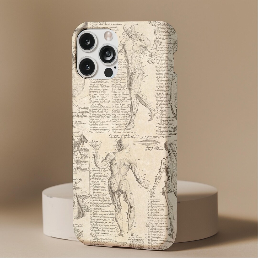 Anatomy Chart Vintage Magsafe Tough Case for Iphone, Human Skeleton Art ...