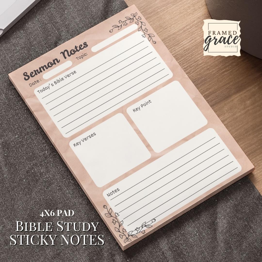 Sticky Note Pads, Sermon & Scripture Study Notes, Bible Journaling Post ...