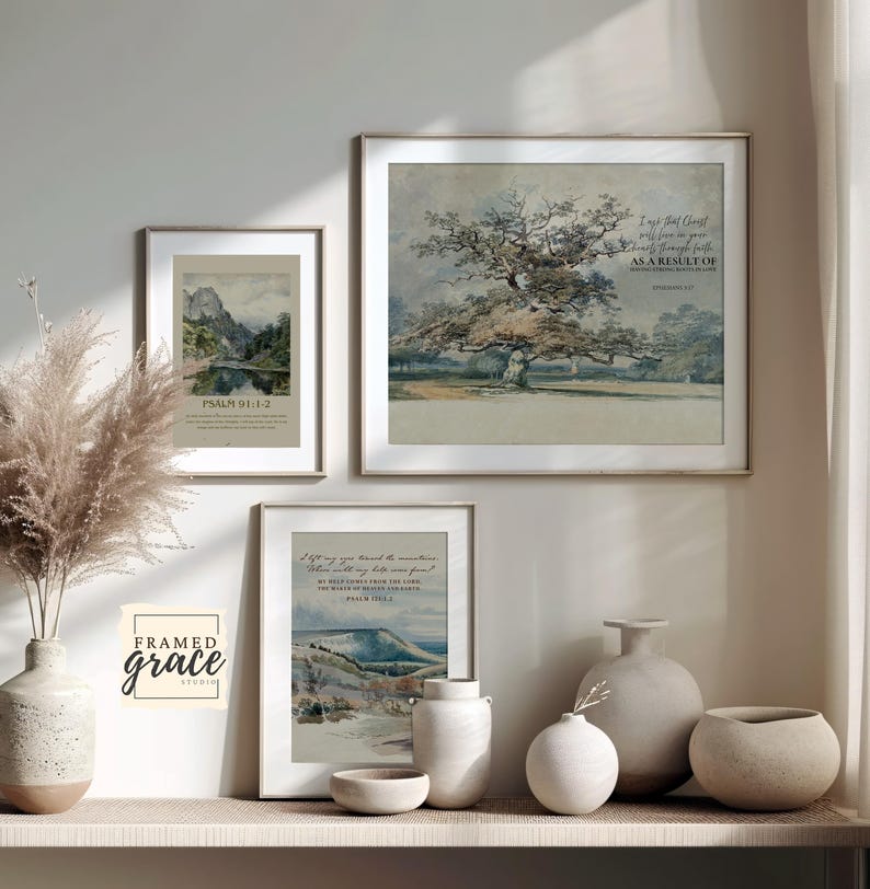 Psalm 91 Wall Art, Set of 3 Bible Verse Print, Scripture Posters ...