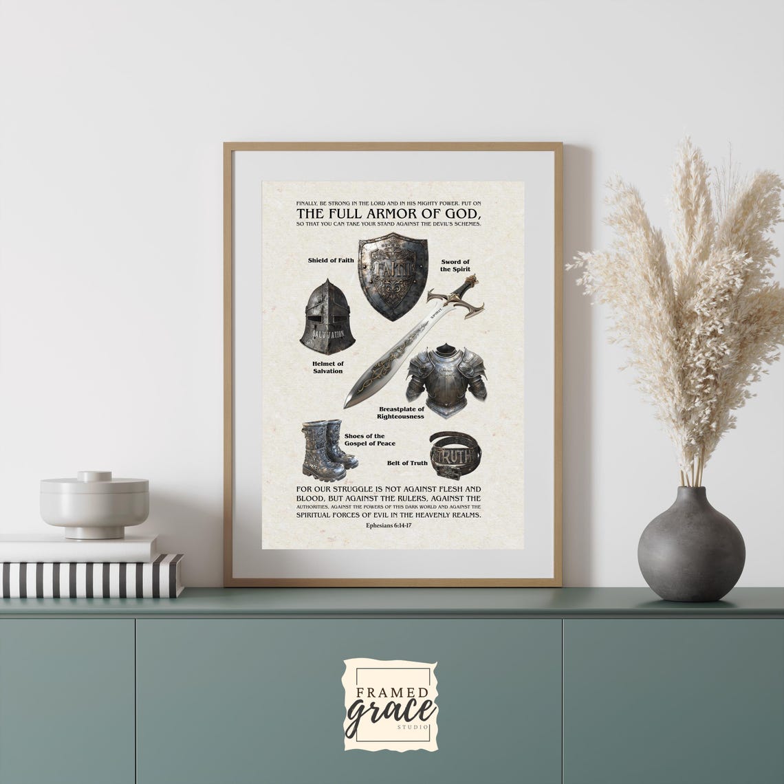 The Full Armor of God Christian Poster, Printable Wall Art, Ephesians 6 ...
