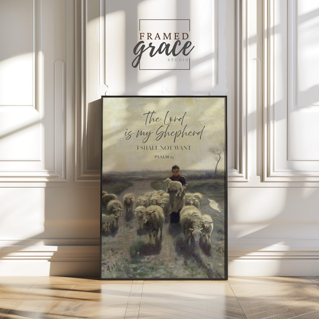 Psalm 23 Shepherdess, the Lord is My Shepherd Christian Poster ...