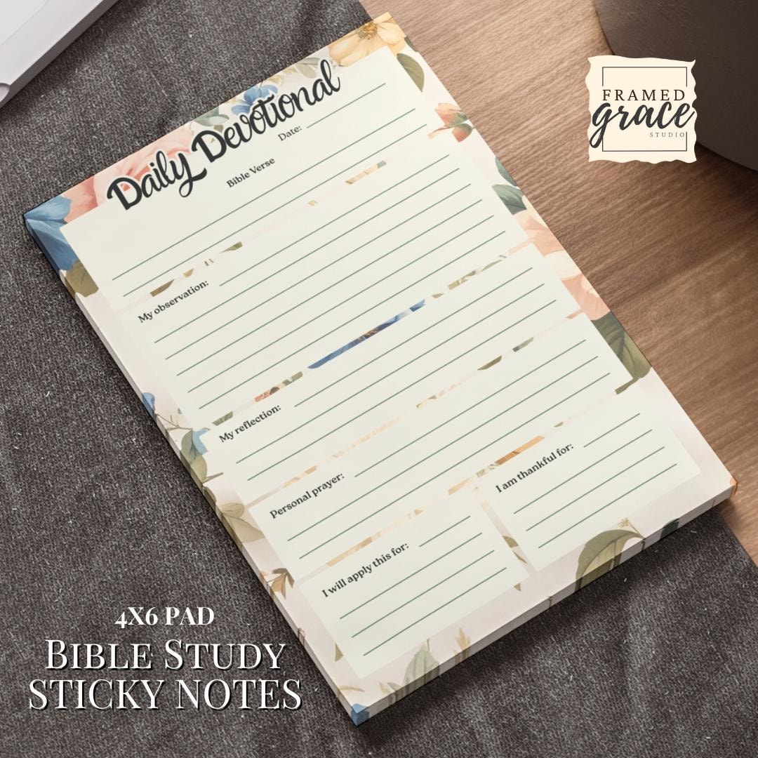 Daily Devotional Notepad | Bible Study Sticky Notes 4x6 | Christian ...