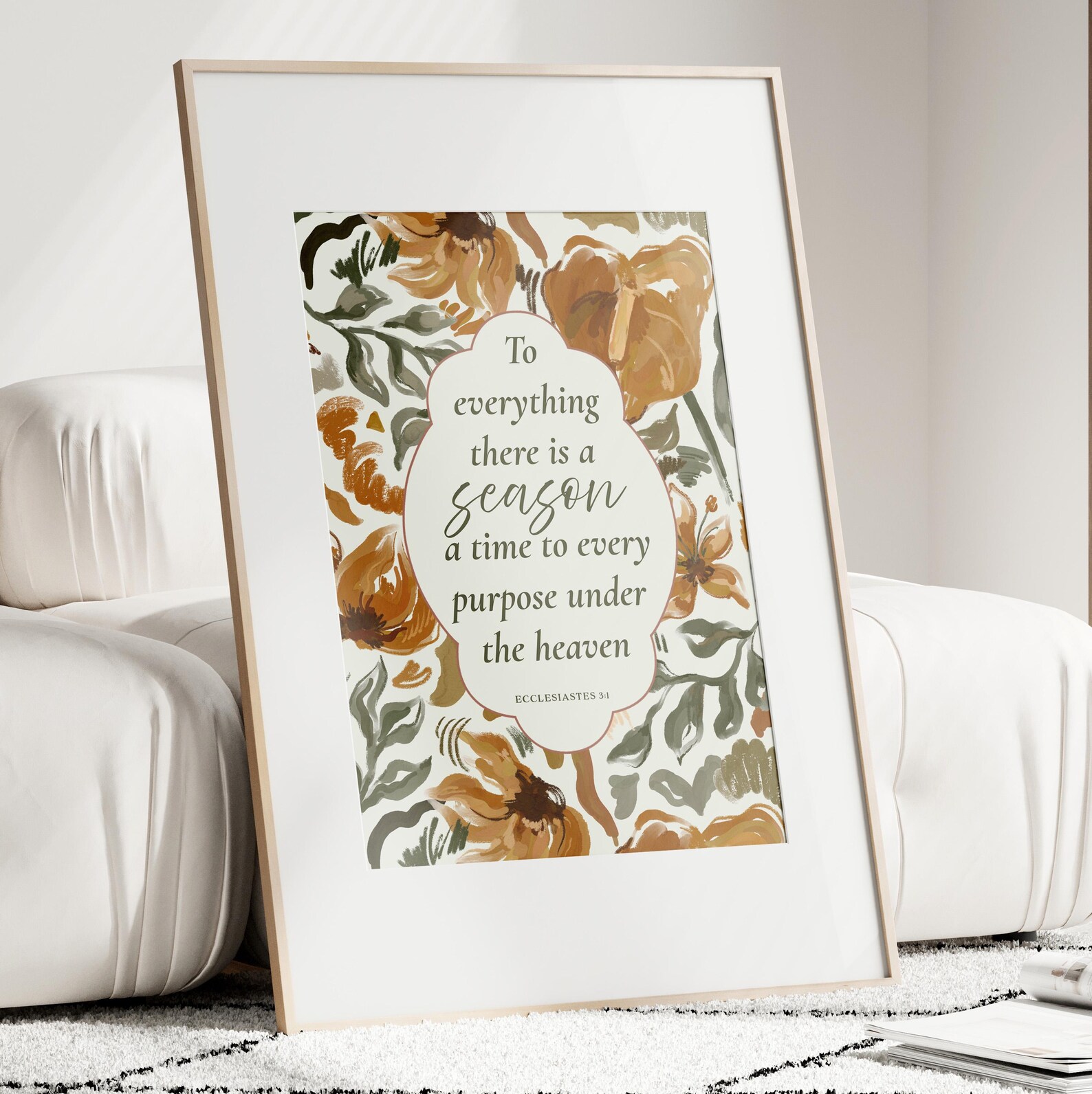 Ecclesiastes 3:1 Digital Wall Art Print, A Time for Everything, Vintage ...