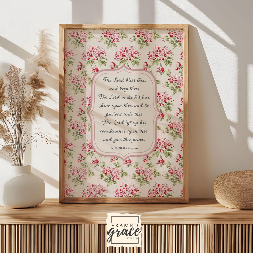 The Lord Bless You and Keep You Wall Art Print, the Lords Blessing ...