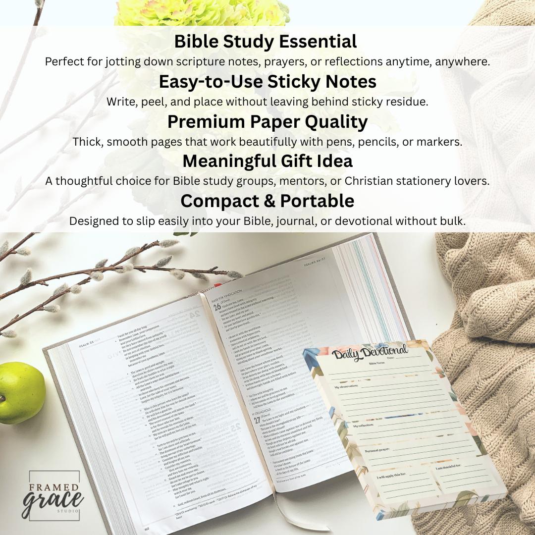 Daily Devotional Notepad | Bible Study Sticky Notes 4x6 | Christian ...