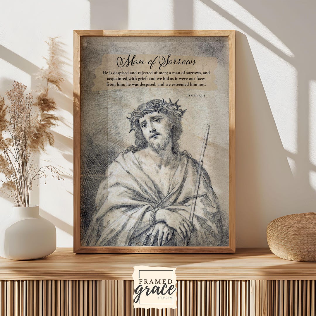 Man of Sorrows Christian Poster, Jesus Printable Wall Art, Digital ...
