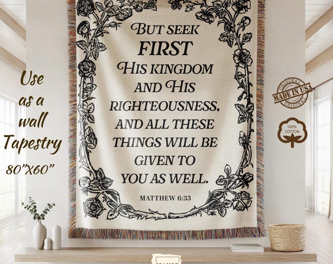 Seek First the Kingdom of God - Christian Blanket | Scripture Blanket ...