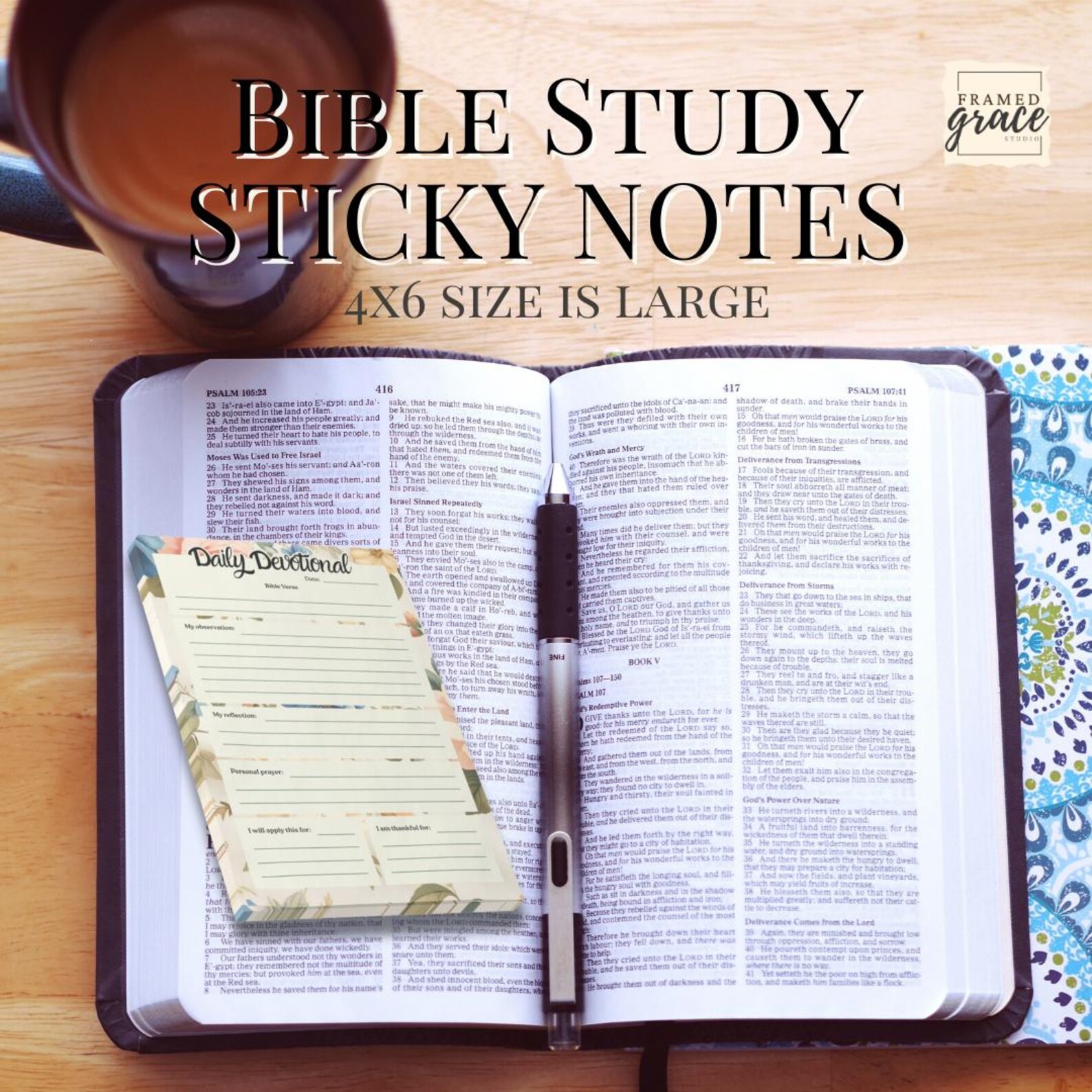 Daily Devotional Notepad | Bible Study Sticky Notes 4x6 | Christian ...