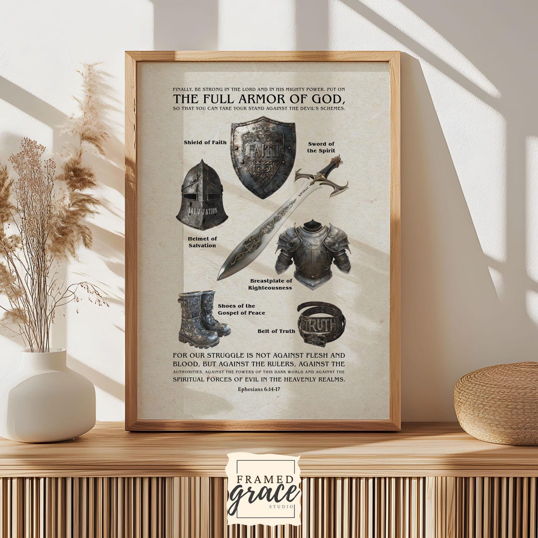 The Full Armor of God Uniform Christian Poster, Printable Wall Art ...