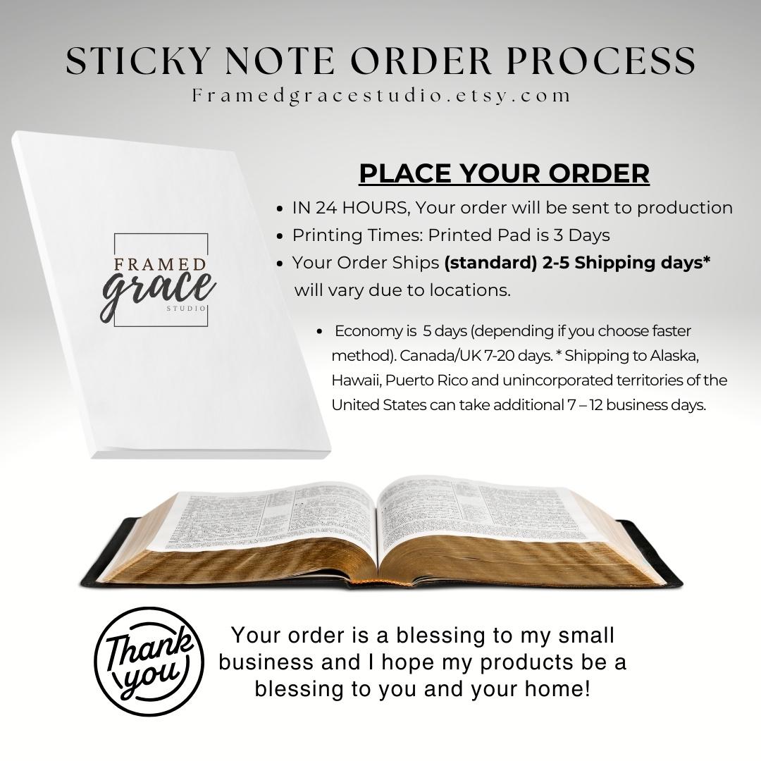Daily Devotional Notepad | Bible Study Sticky Notes 4x6 | Christian ...