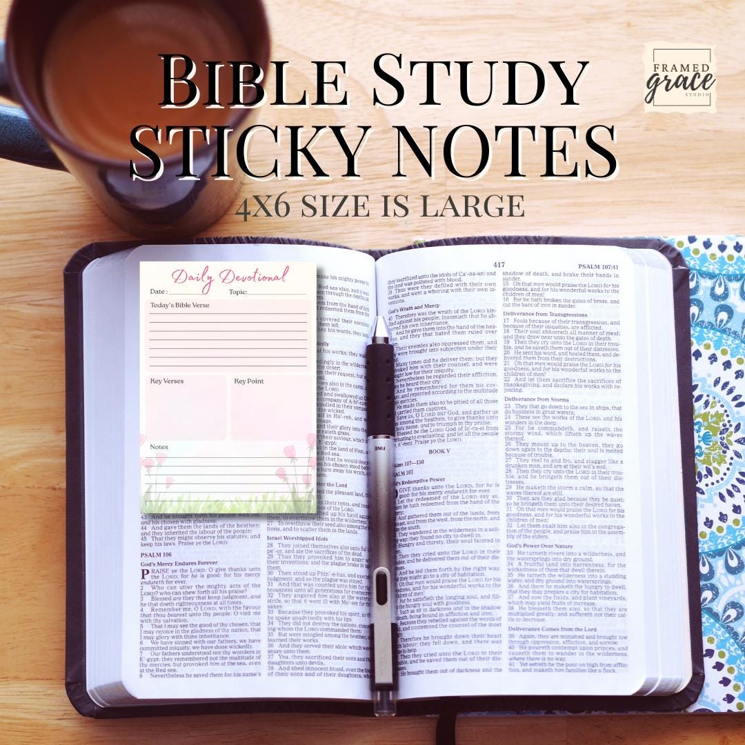 Daily Devotional Sticky Notes | Bible Study Notepad | Scripture ...