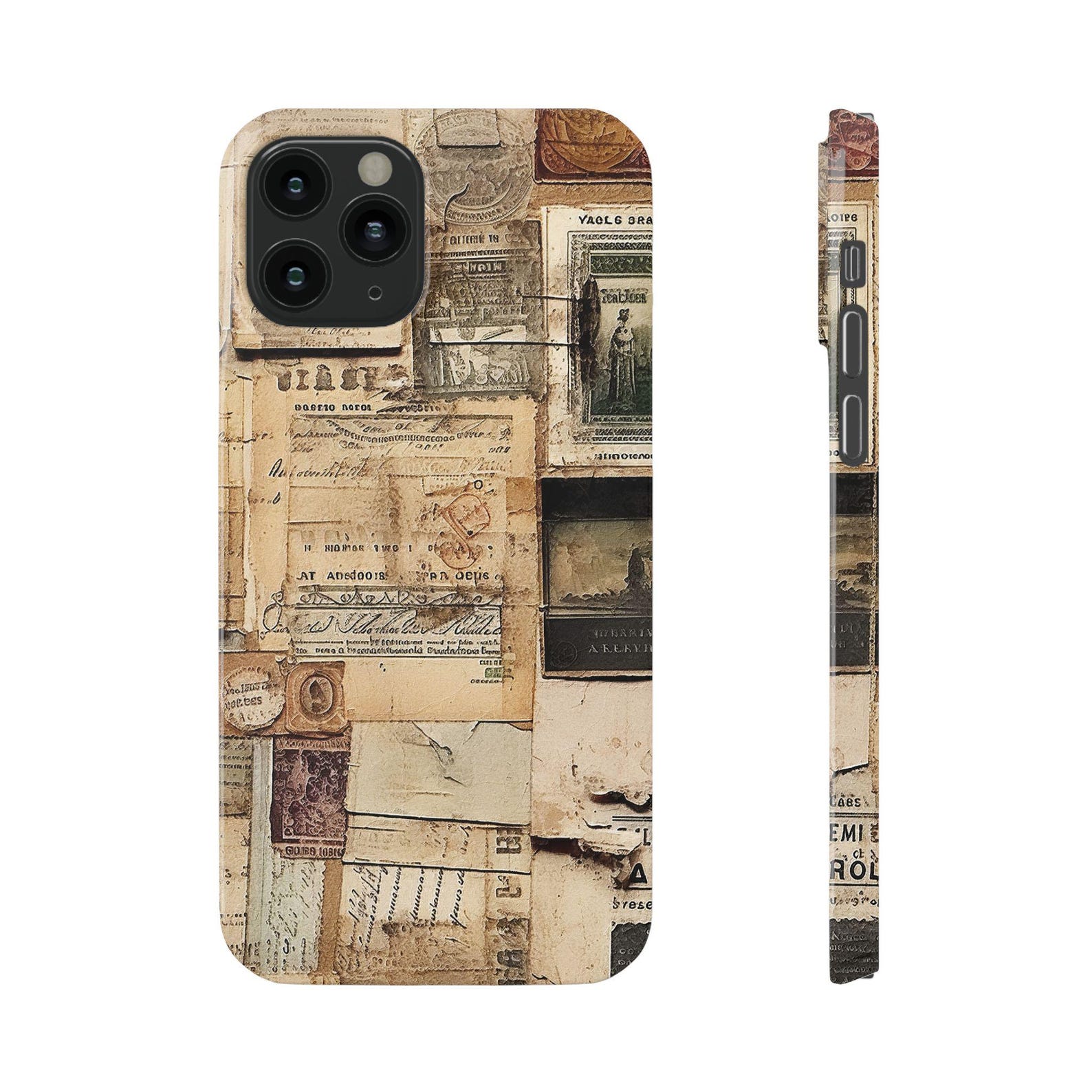 Vintage Tickets Collage Slim Case, Paper Tickets Art Phone Cover ...