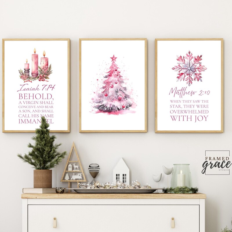 Pink Christmas Printables - Etsy