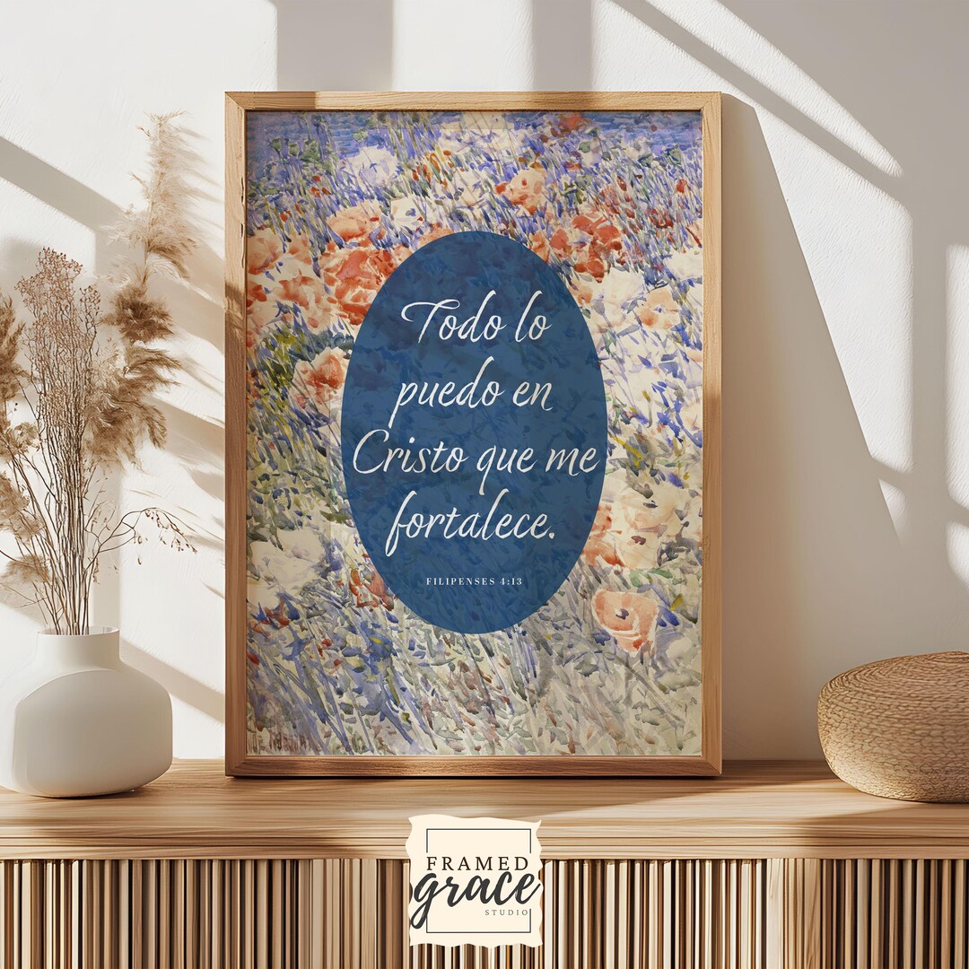 Spanish Philippians 4:13 Bible Verse Print, Garden Island Spanish ...