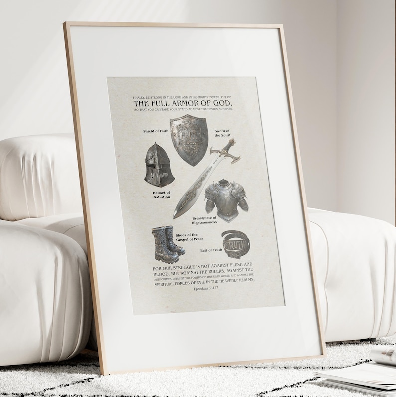 The Full Armor of God Christian Poster, Printable Wall Art, Ephesians 6 ...