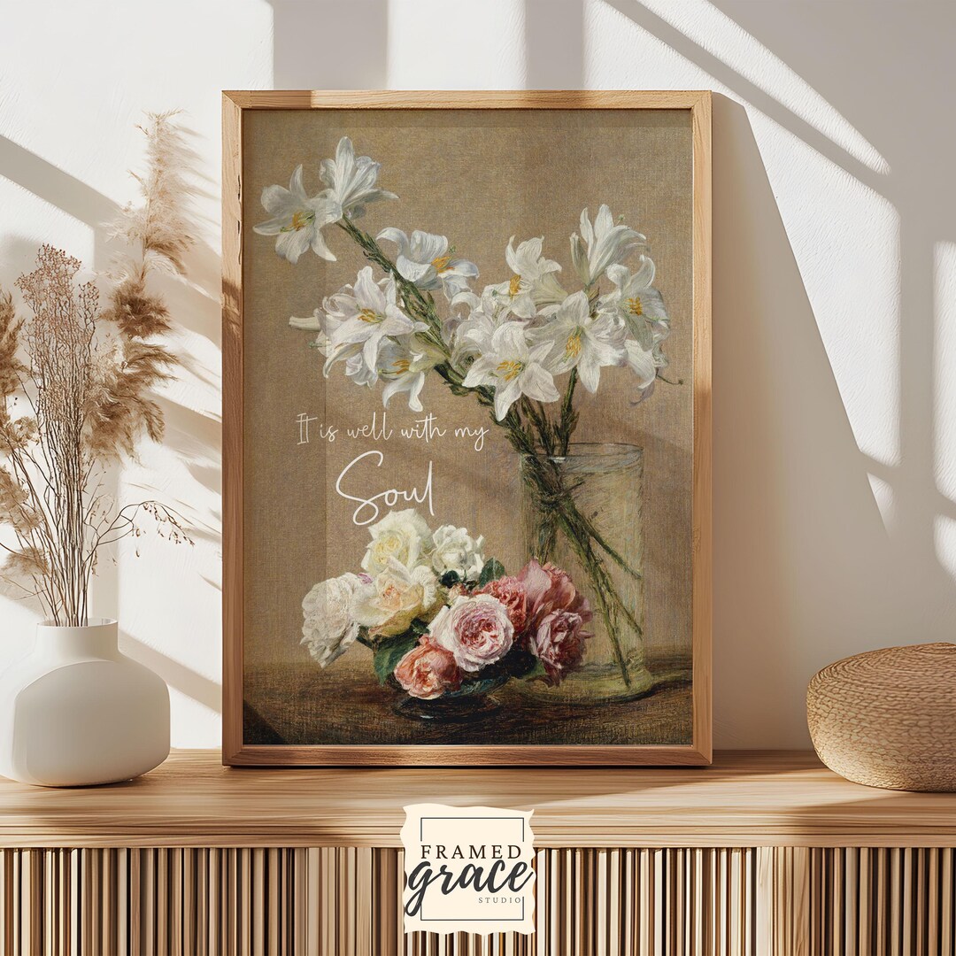 It is Well With My Soul Christian Wall Art, Vintage Lilacs Scripture ...