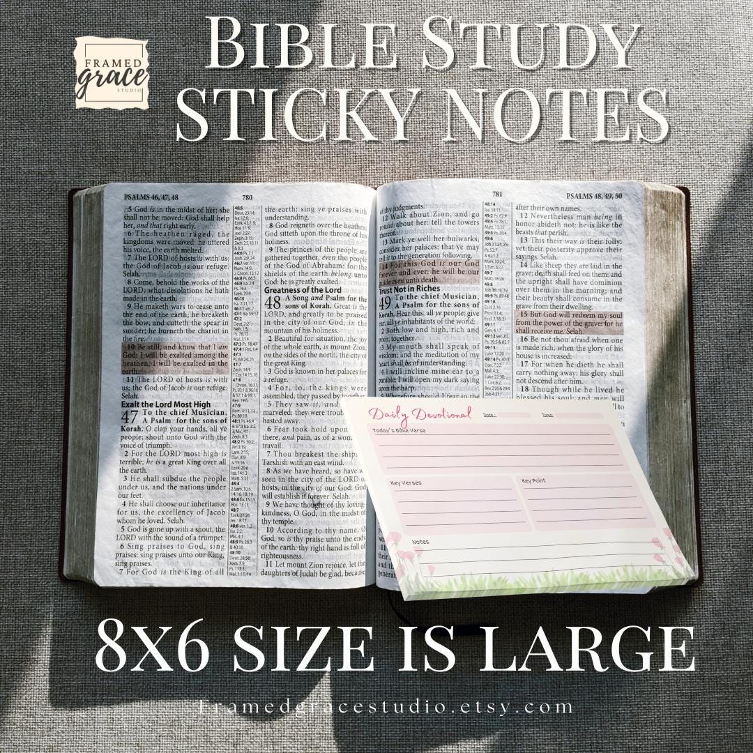Daily Devotional Sticky Notes | Bible Study Notepad | Scripture ...