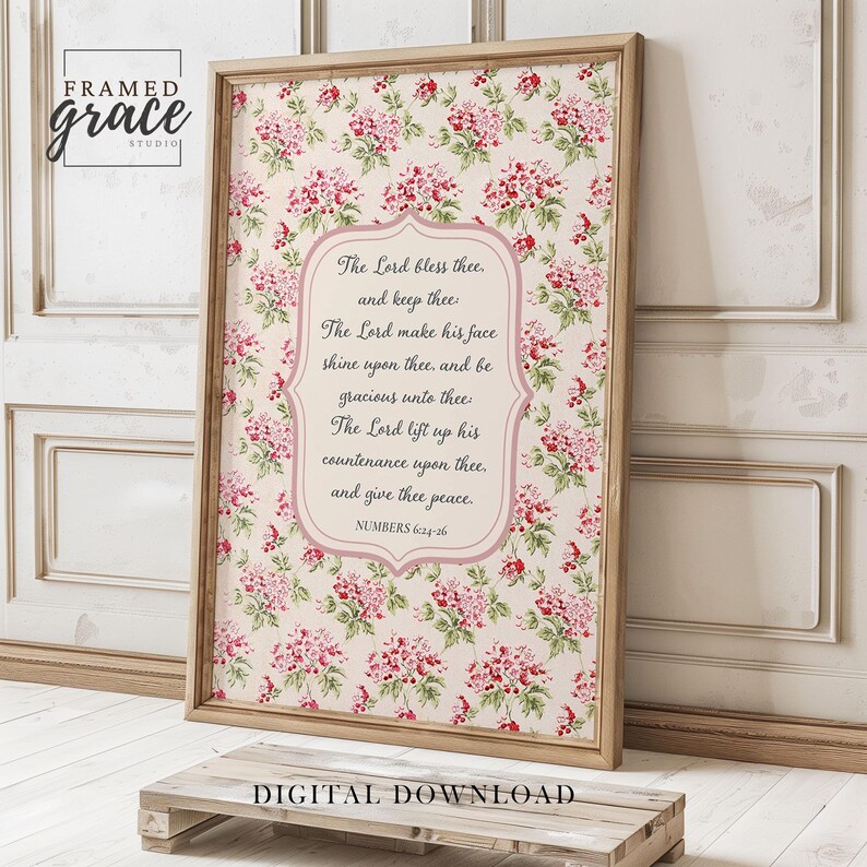 The Lord Bless You and Keep You Wall Art Print, the Lords Blessing ...