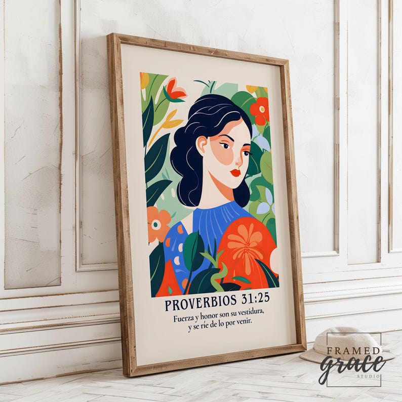 Proverbios 31:25 Spanish Bible Verse Print, , Decoracion Espanol ...