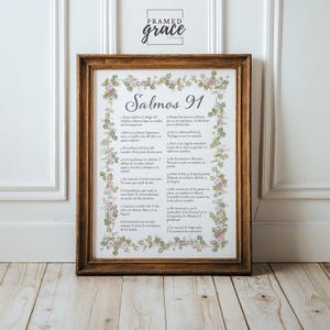 Floral Salmos 91 Scripture Wall Art Spanish Bible Verse, Printable Wall ...