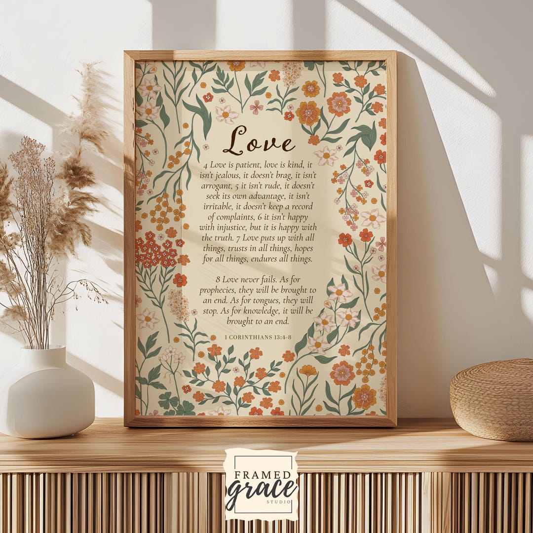 Love is - 1 Corinthians 13 , Printable Wall Art, Digital Download ...