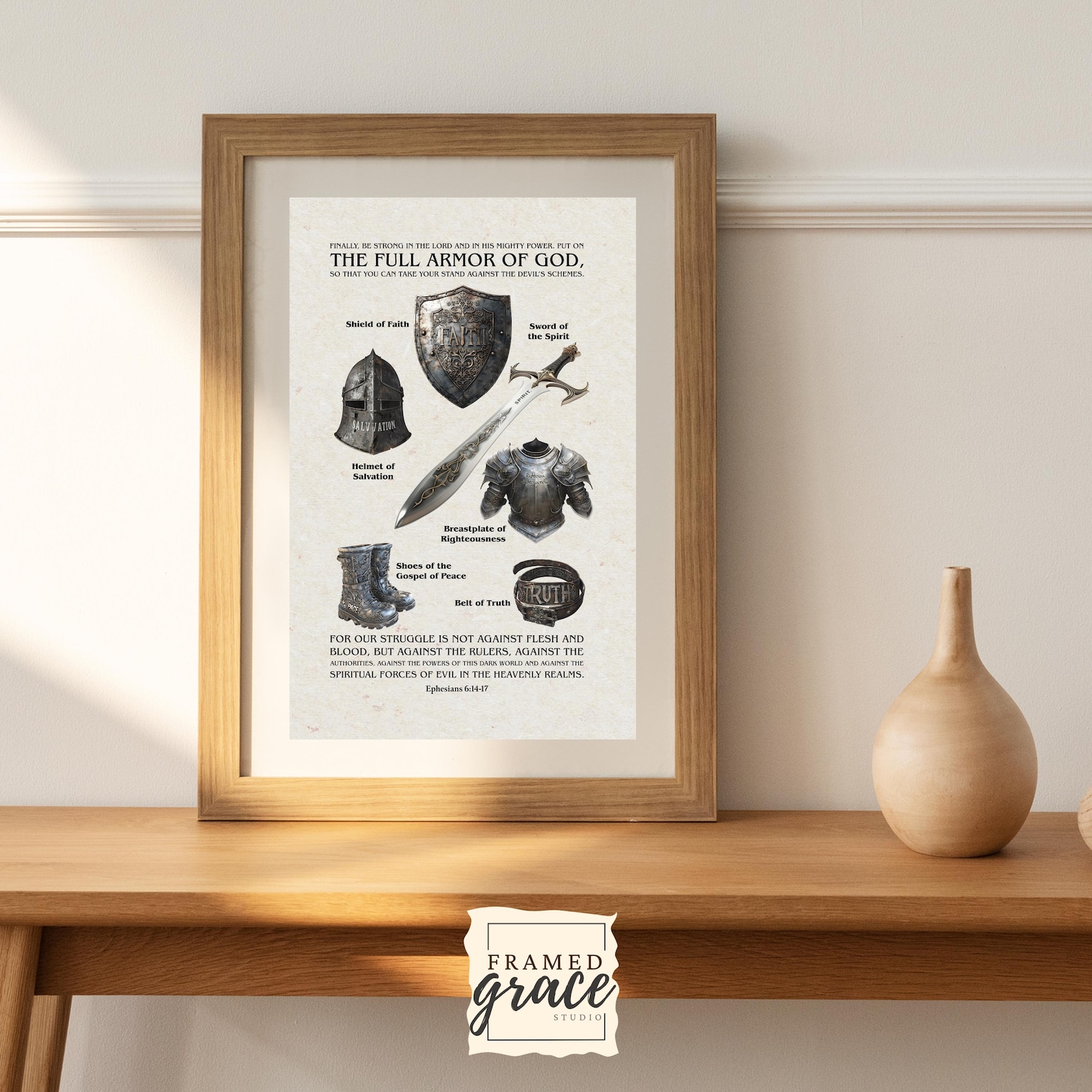 The Full Armor of God Christian Poster, Printable Wall Art, Ephesians 6 ...