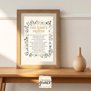 The Lord's Prayer Wall Art, Matthew 6 Vintage Christian Prints, the ...