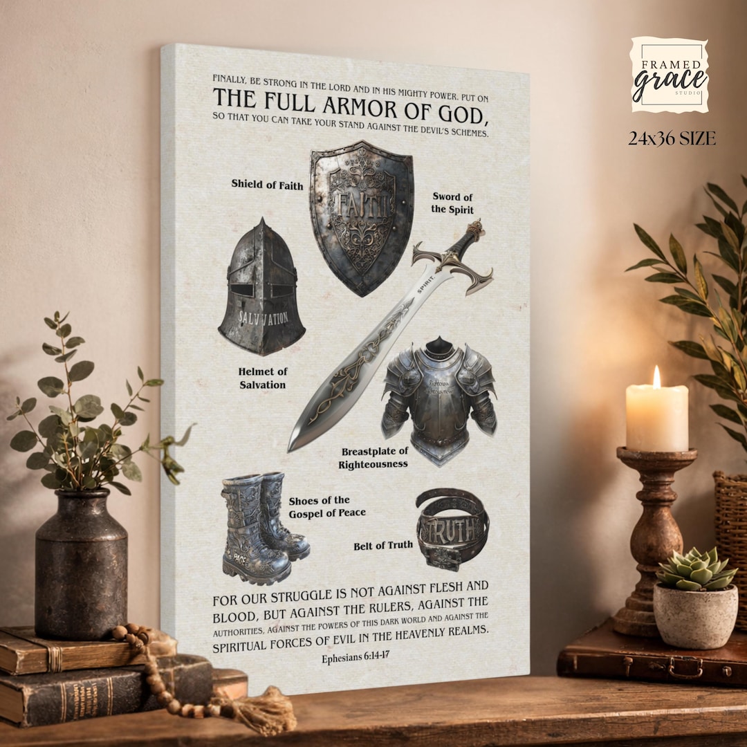 Armor of God Canvas Art, Ephesians 6:14-17, Christian Home Decor - Etsy UK