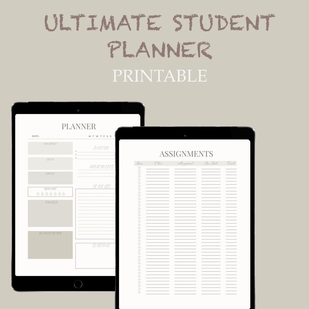 Printable Student Planner-minimalist Planner-daily Planner-student ...